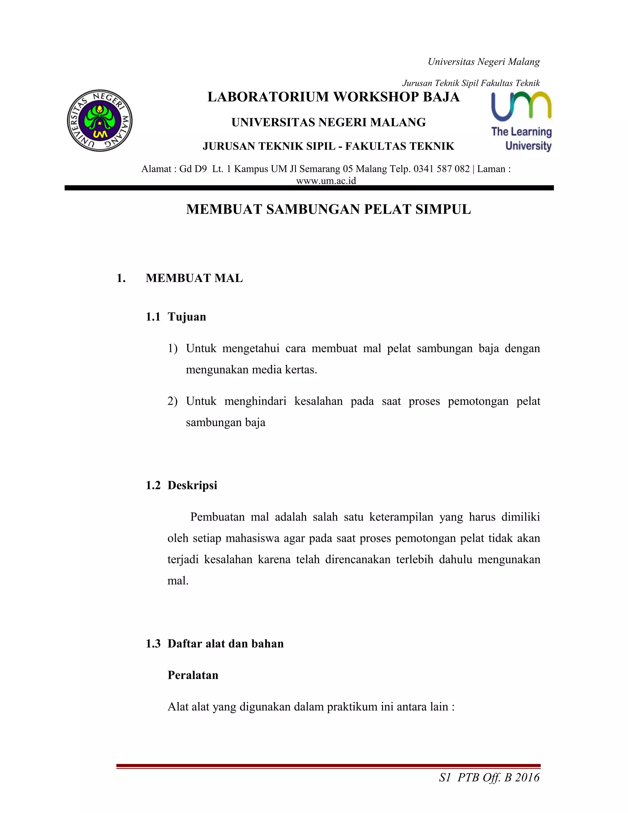 2. laporan sambungan plat simpul baja fix | DOC