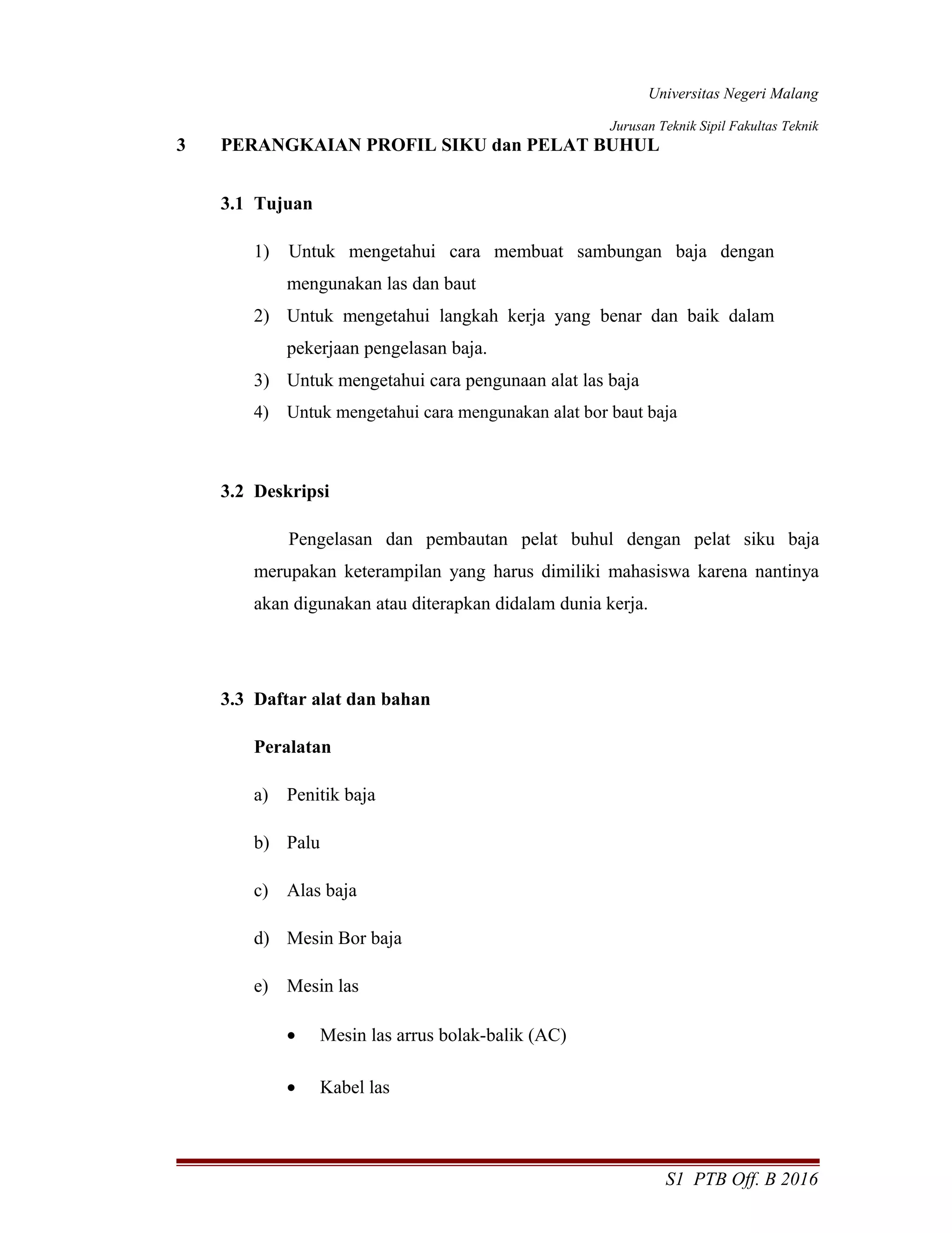 2. laporan sambungan plat simpul baja fix | DOC