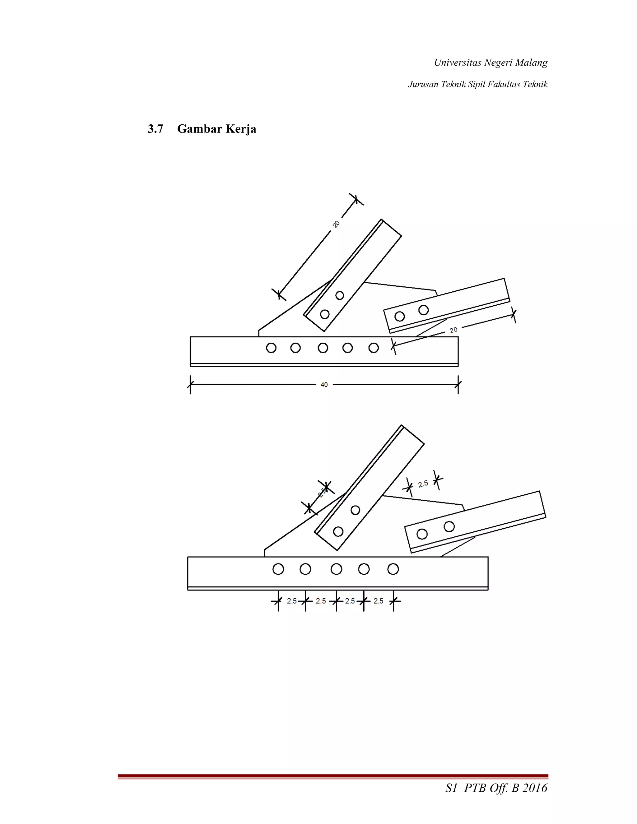 2. laporan sambungan plat simpul baja fix | DOC