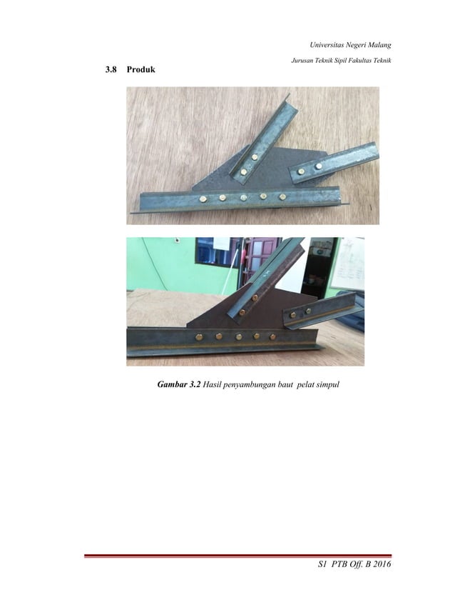 2. laporan sambungan plat simpul baja fix | DOC