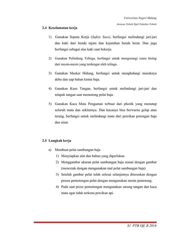 2. laporan sambungan plat simpul baja fix | DOC