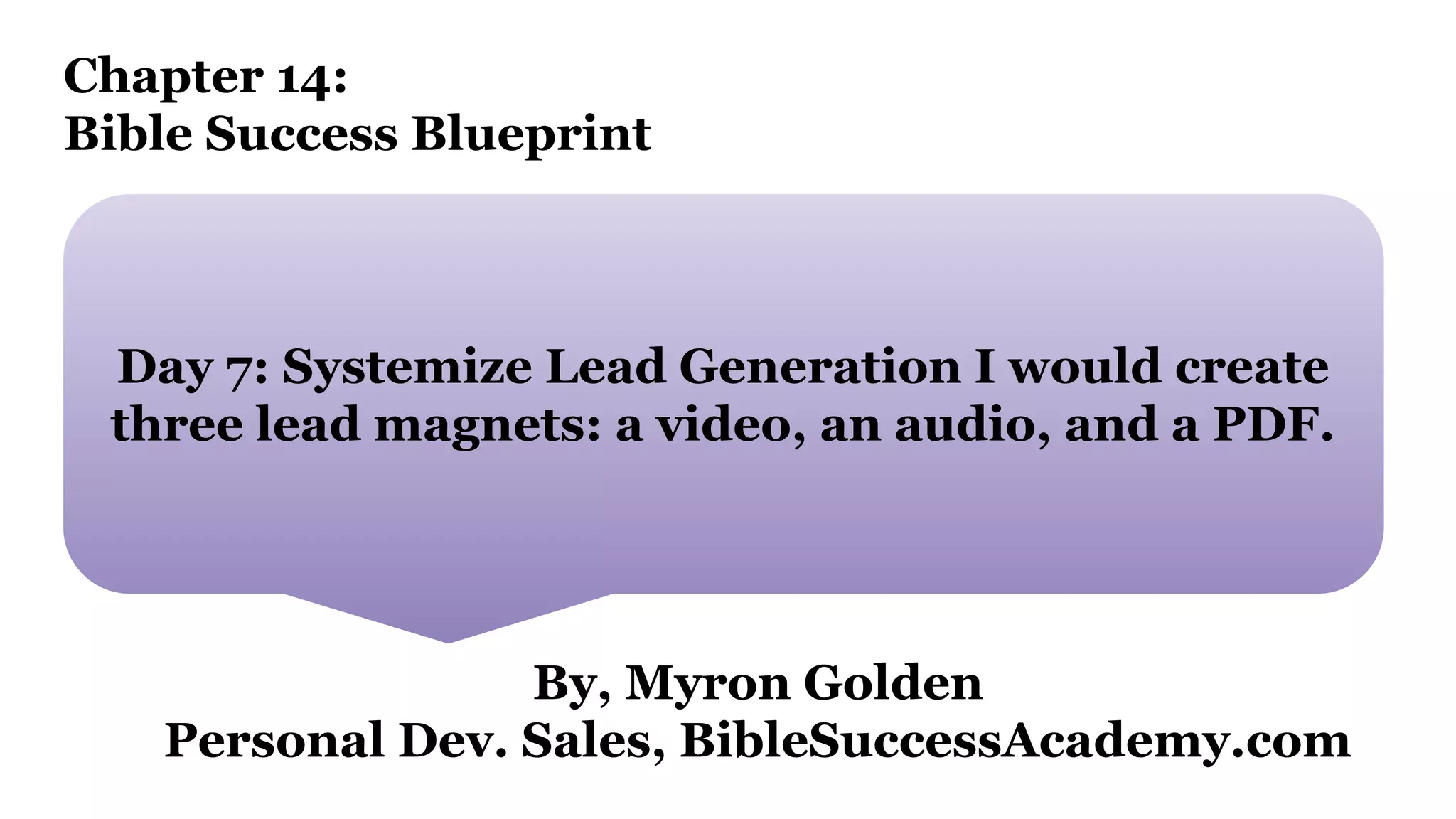 Bible Success Blueprint | PPT