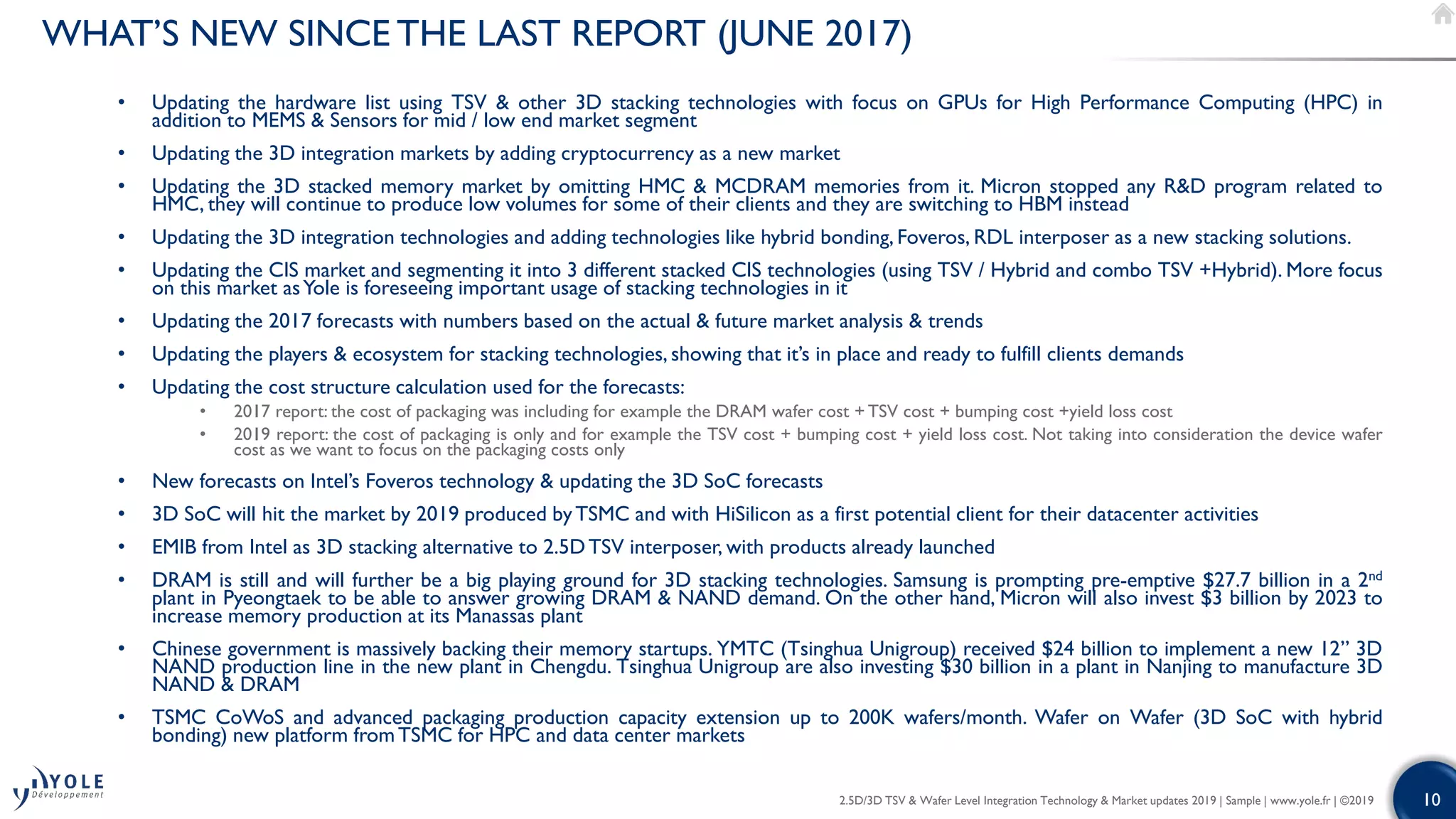 2.5D / 3D TSV & Wafer-Level Stacking: Technology & Market Updates 2019 ...