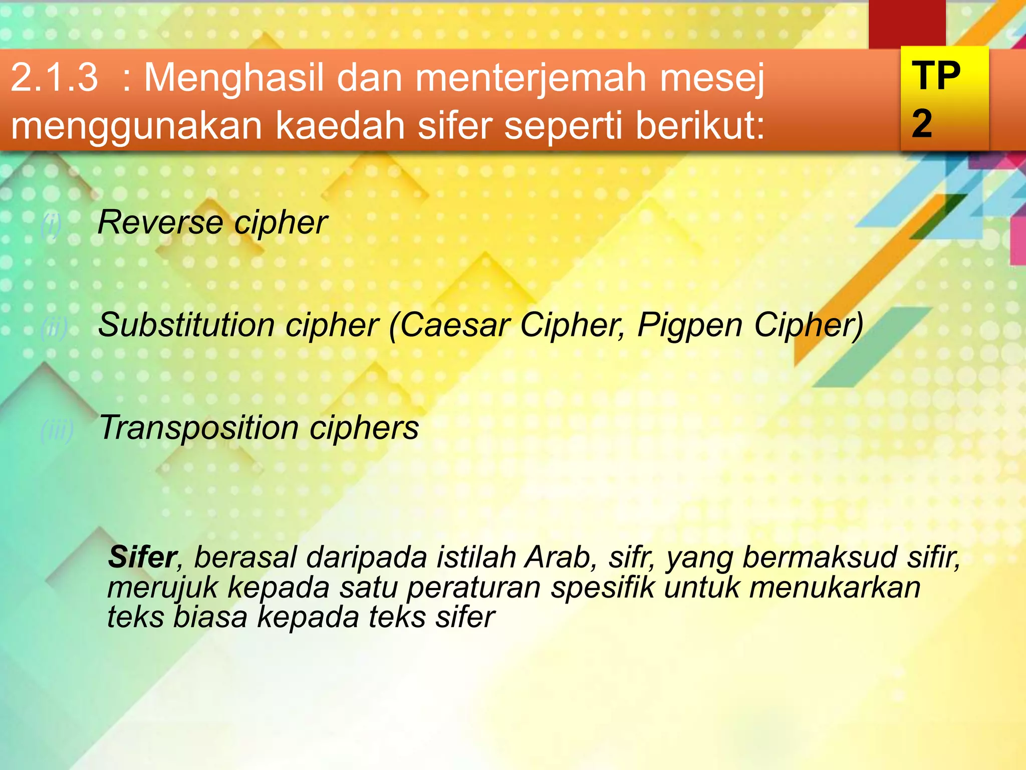 2.1 Kriptografi- ASK Form 3 | PPTX