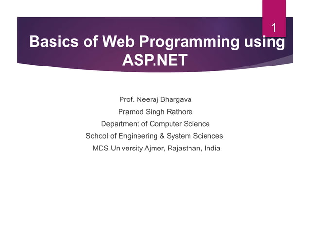 2.basics of web programming using asp.net 2.basics of web programming using asp.net