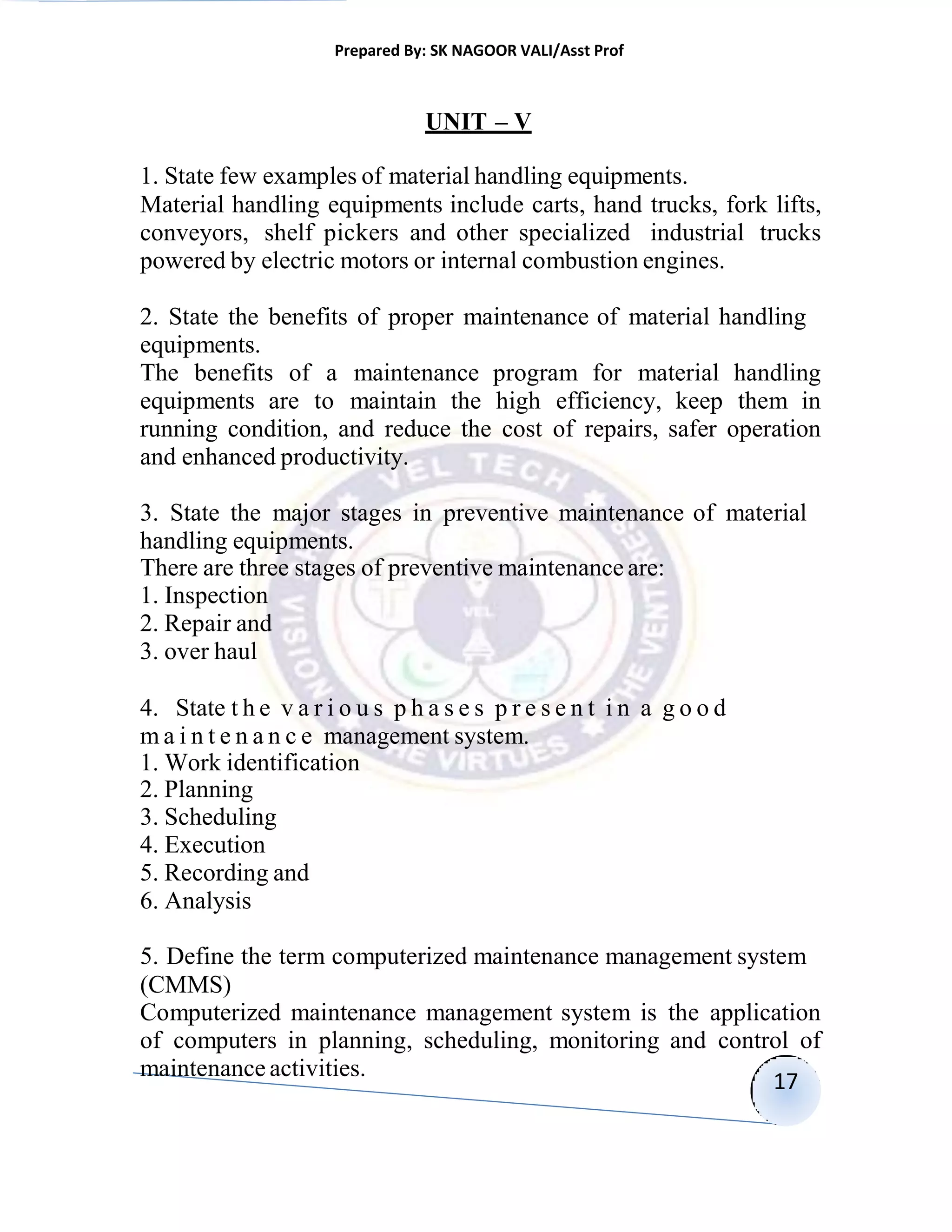 maintenance engineering | PDF