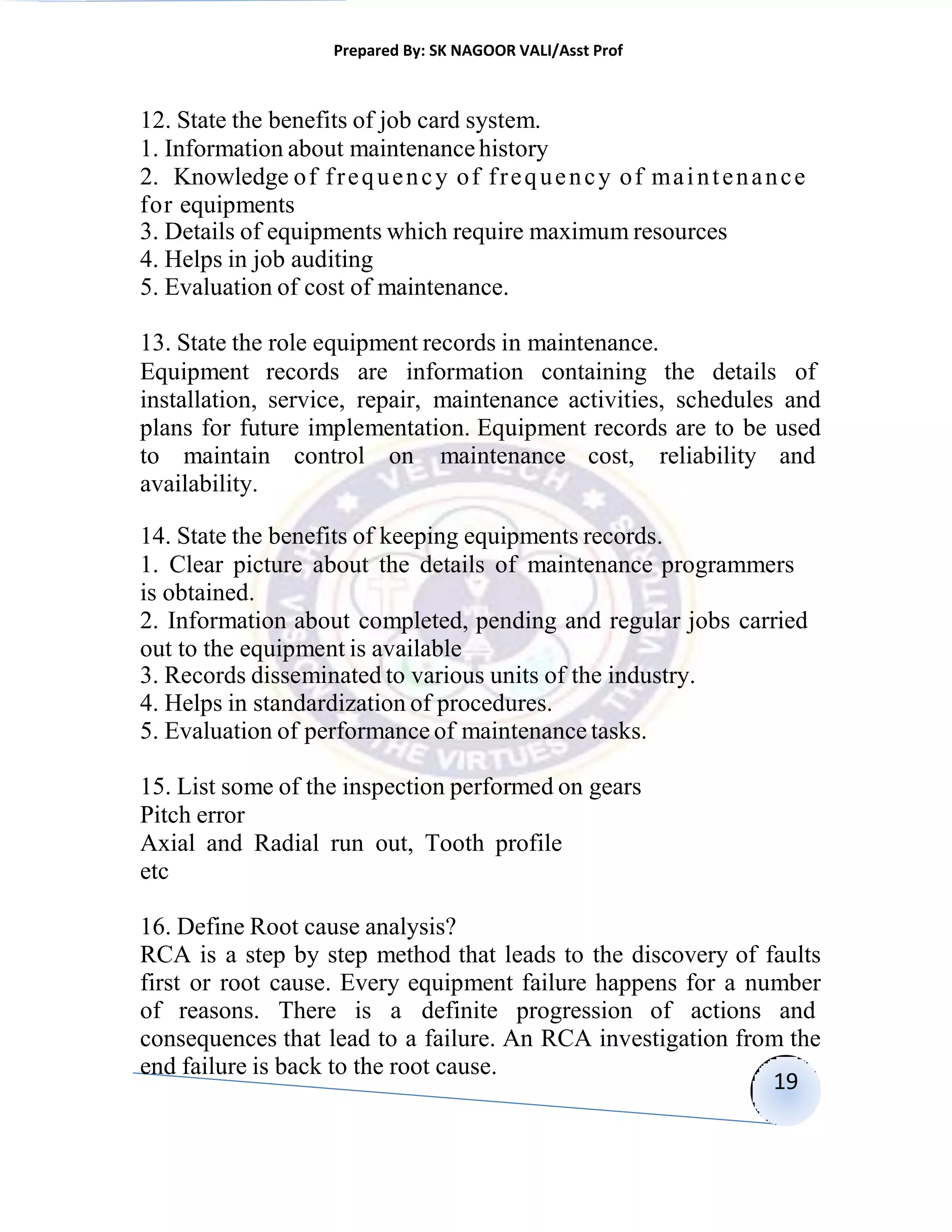 maintenance engineering | PDF