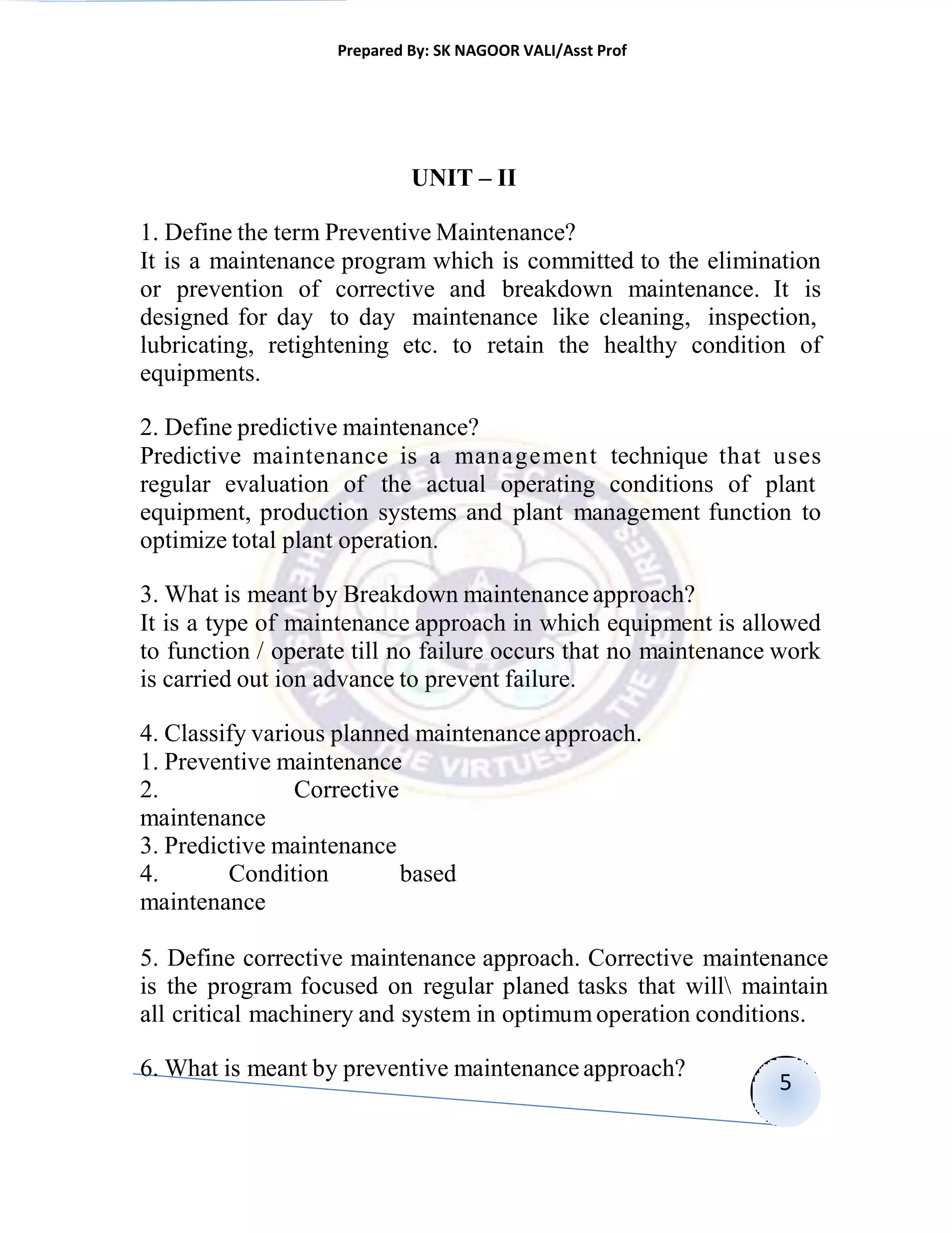 maintenance engineering | PDF