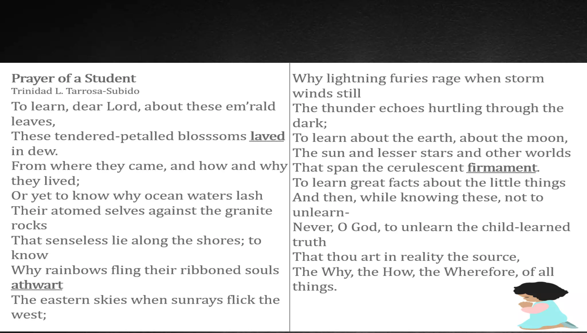 Prayer of a Student POEM | PPTX