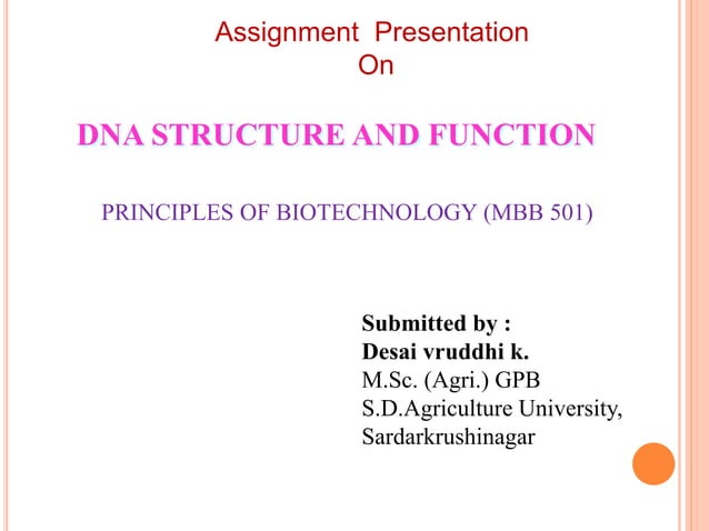 DNA strcture and function | PPTX