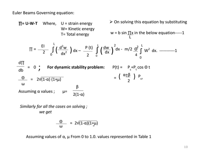 2.Dynamic stability of beams with damping under periodic loads | PPT
