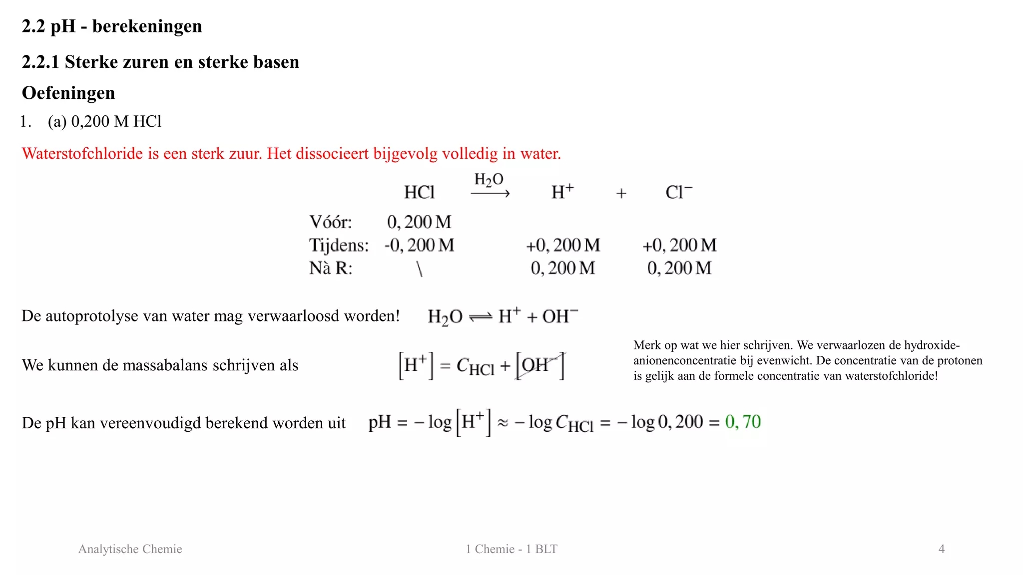 Hoofdstuk 2 - Zuur-base evenwichten - deel 1 | PPTX