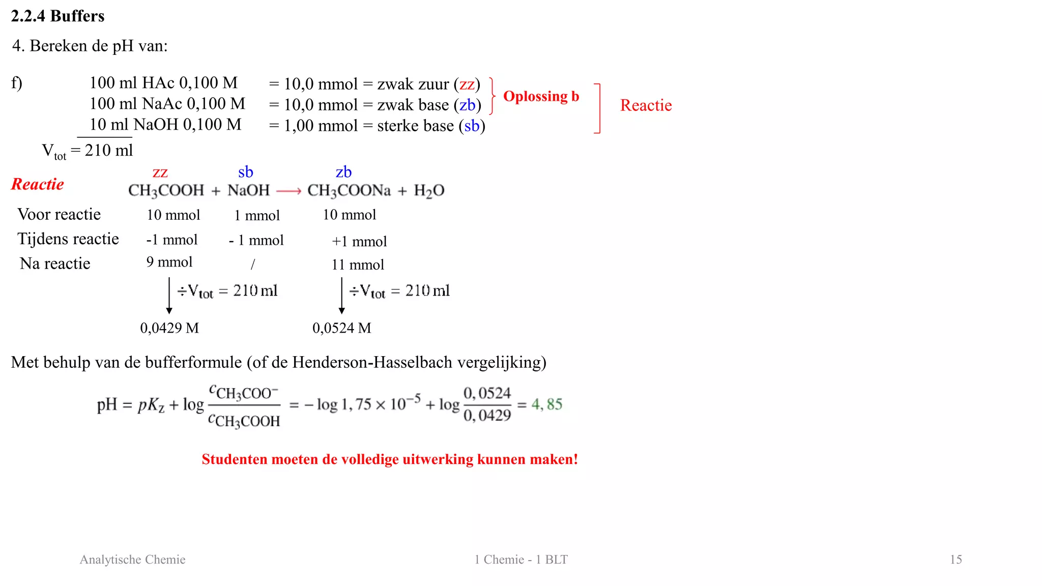 Hoofdstuk 2. Zuur base-evenwichten - Buffers | PPTX | Chemistry | Science