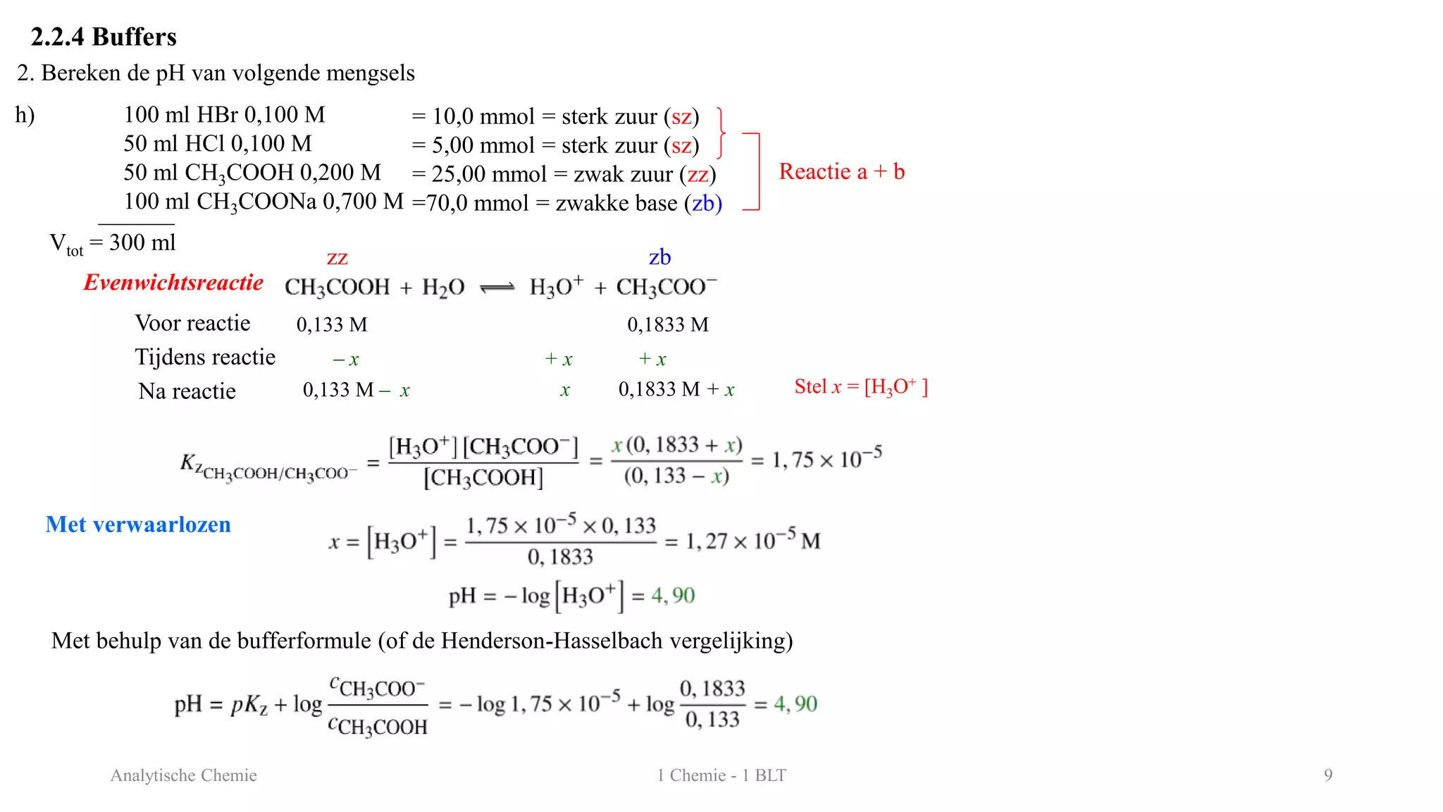 Hoofdstuk 2. Zuur base-evenwichten - Buffers | PPT