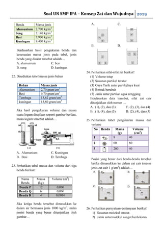 Kumpulan soal-soal Konsep Zat dan Wujudnya UN IPA SMP Kelas 9 Nurul Faela Shufa | PDF