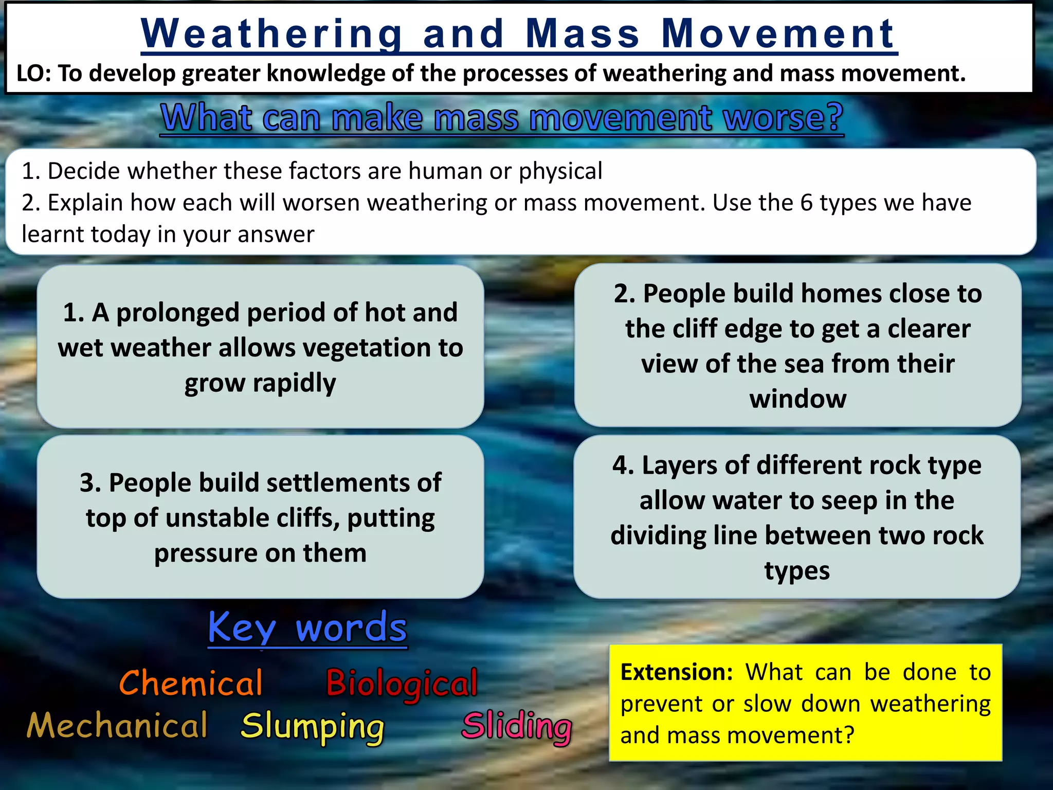 2. weathering and mass movement | PPTX | Geology | Science