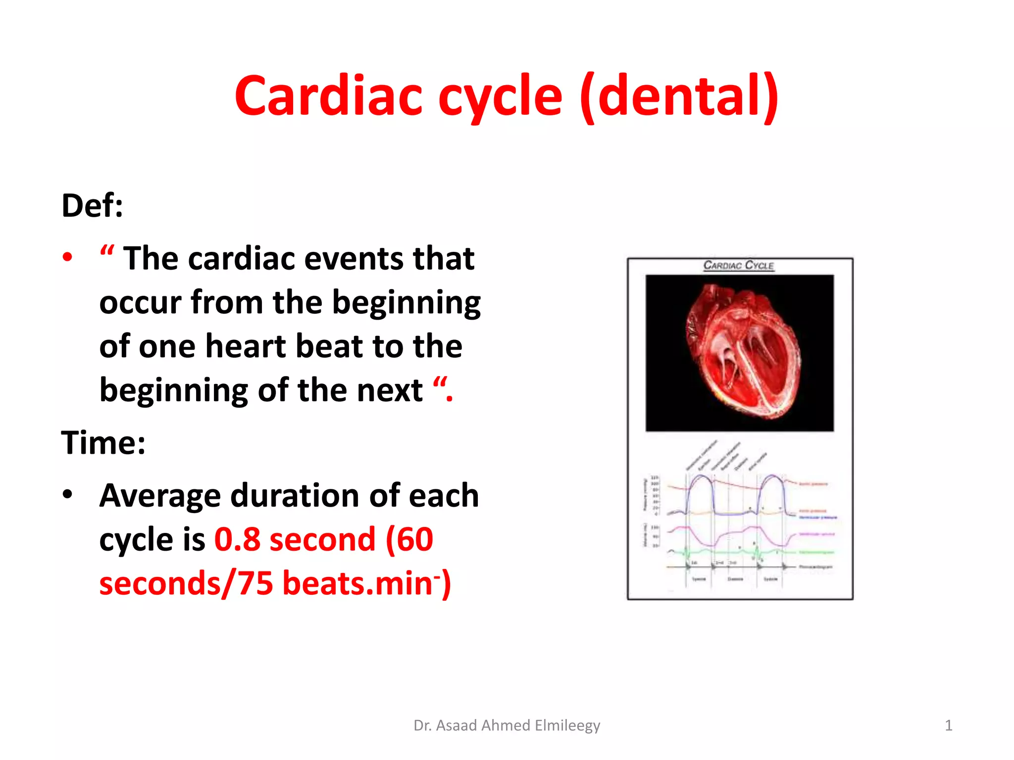 2. cardiac cycle and heart rate (dental) | PPTX