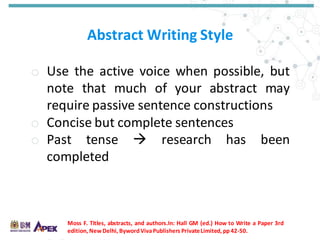 Scientific Writing Series: Title, Abstract, and Keywords | PDF