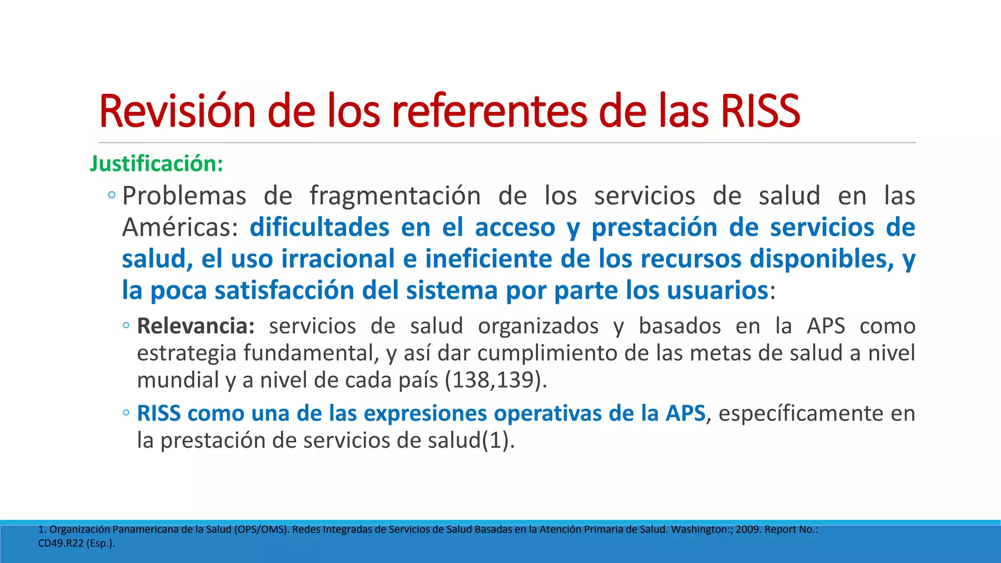 Redes Integradas de Servicios de Salud - RISS | PPTX