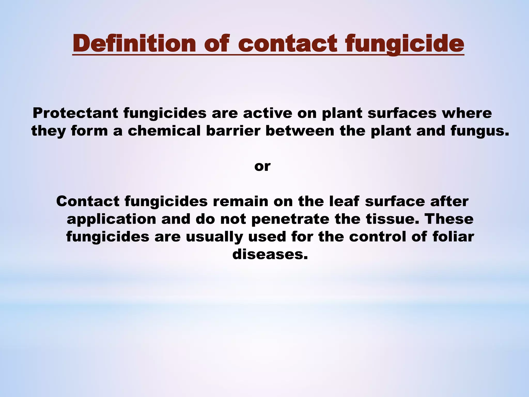 role of contact fungicides in the management of phytopathogens | PPTX