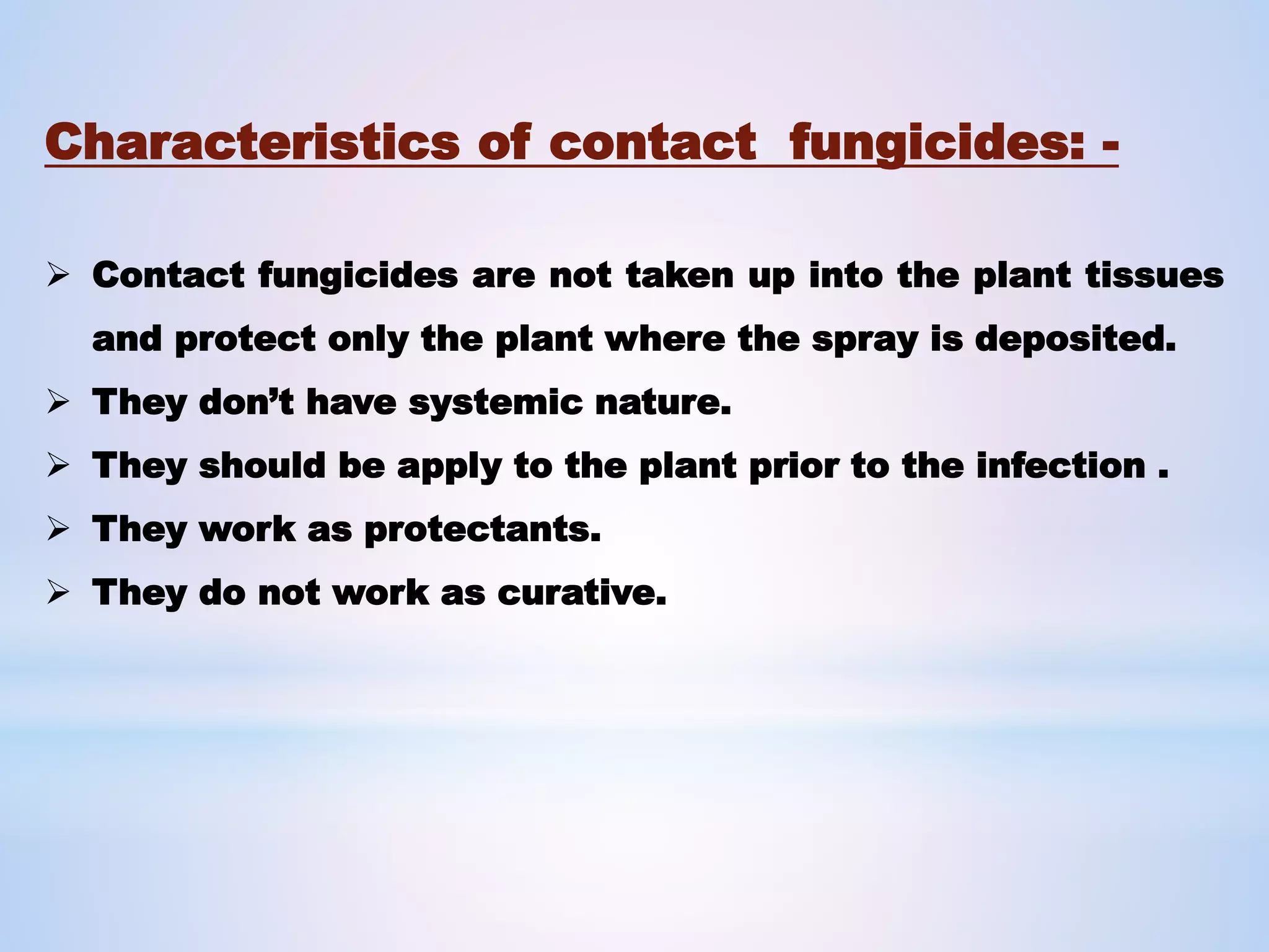 role of contact fungicides in the management of phytopathogens | PPTX