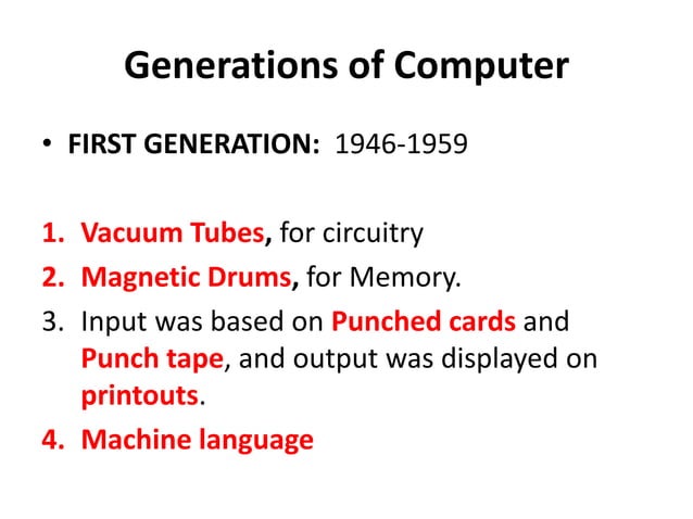 Generations of computer | PDF | Computing | Technology & Computing