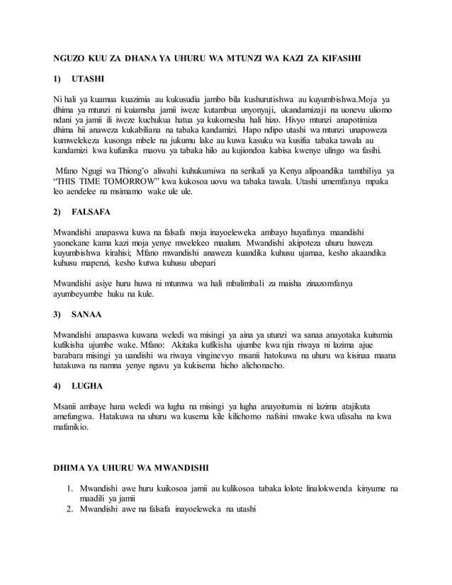 FASIHI KWA UJUMLA | DOCX