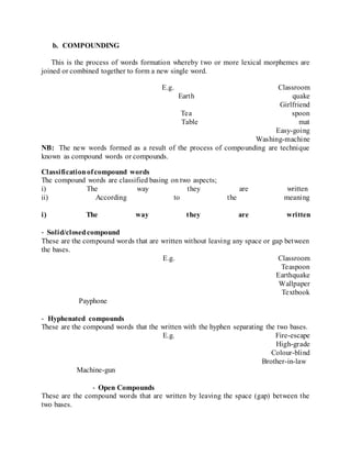 WORD FORMATION | PDF