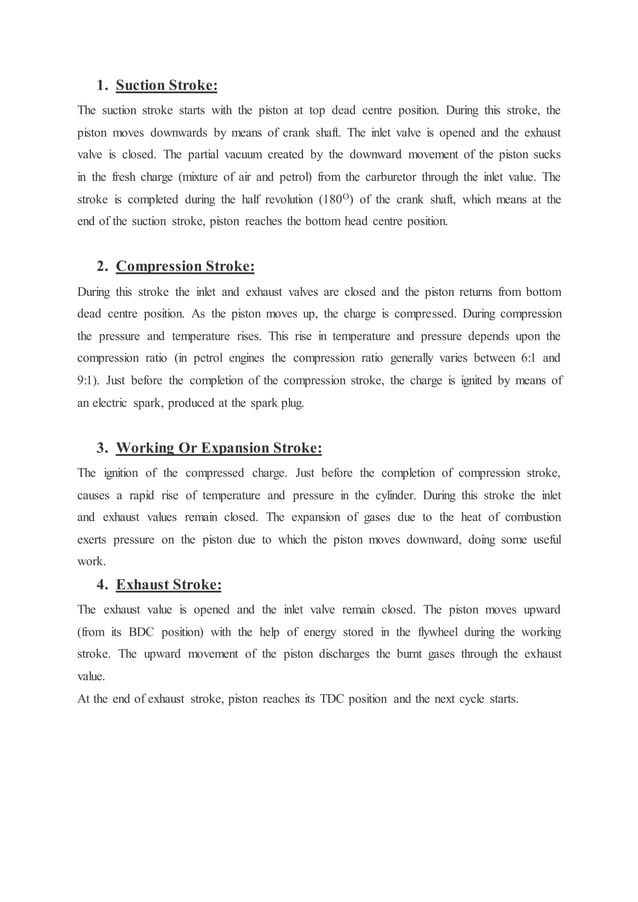 To study the constructional details & working principles of two-stroke ...