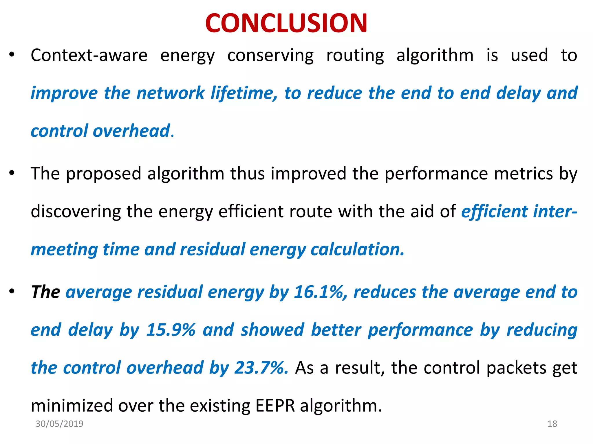 Context-Aware Energy Conserving Routing Algorithm for Internet of Things | PPT