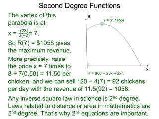 2.4 graphs of second degree functions t | PPT
