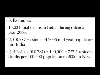 Unit: 6 Demographic Rates and Ratios vital statistics | PDF