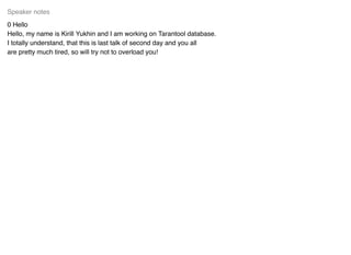 Tarantool: теперь и с SQL | PPT
