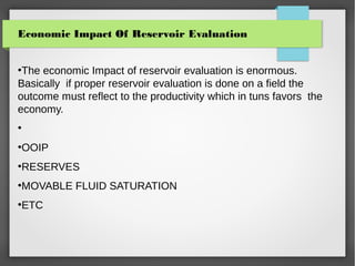 IMPROVED RESERVOIR EVALUATION | ODP