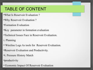 IMPROVED RESERVOIR EVALUATION | ODP