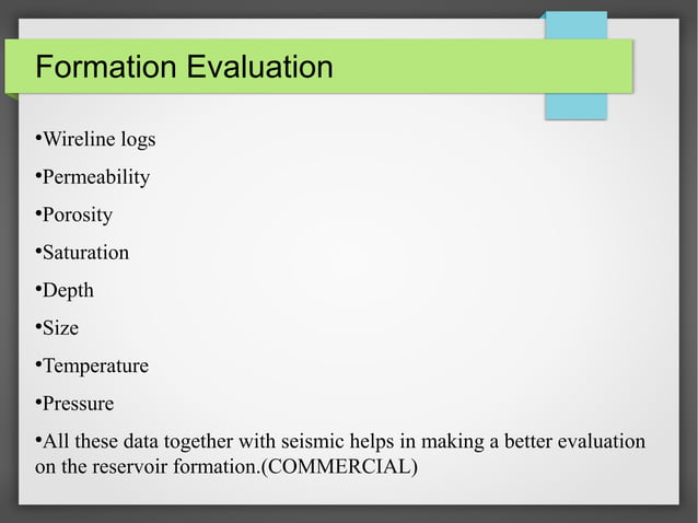 IMPROVED RESERVOIR EVALUATION | ODP