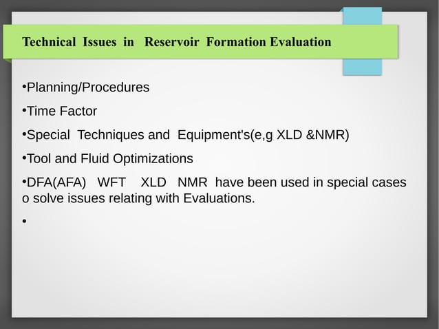 IMPROVED RESERVOIR EVALUATION | ODP