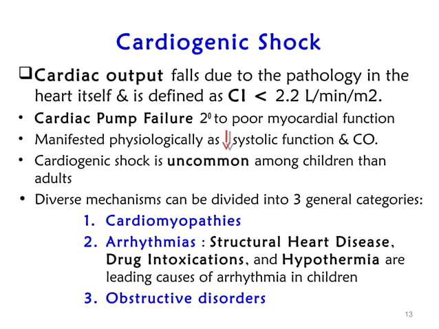 pediatric shock and shock management | PPT | Heart and Cardiovascular Diseases | Diseases and ...