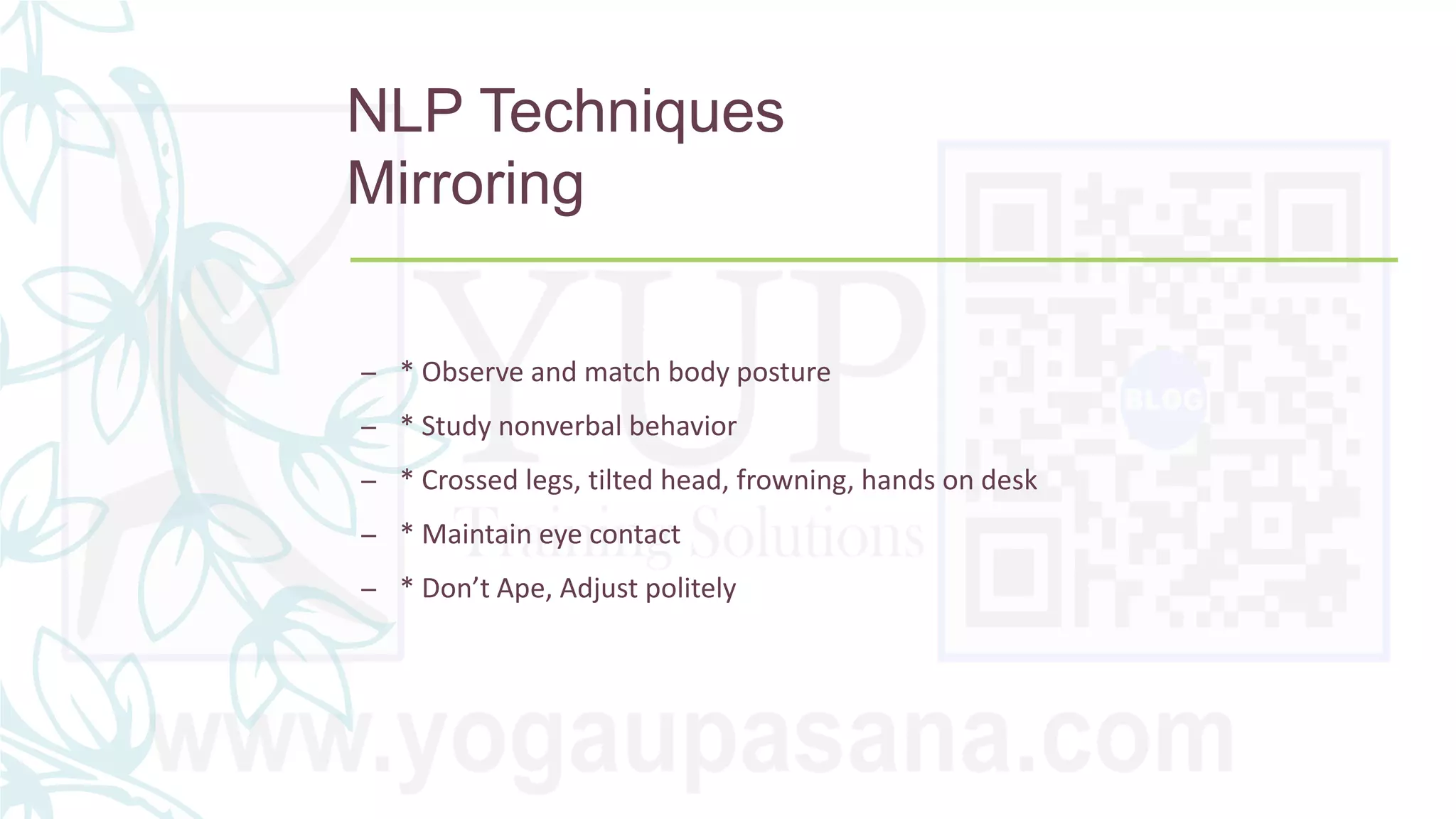 Neuro-Linguistic Programming (NLP) | PPTX