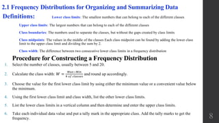 2.1 frequency distributions for organizing and summarizing data | PPTX