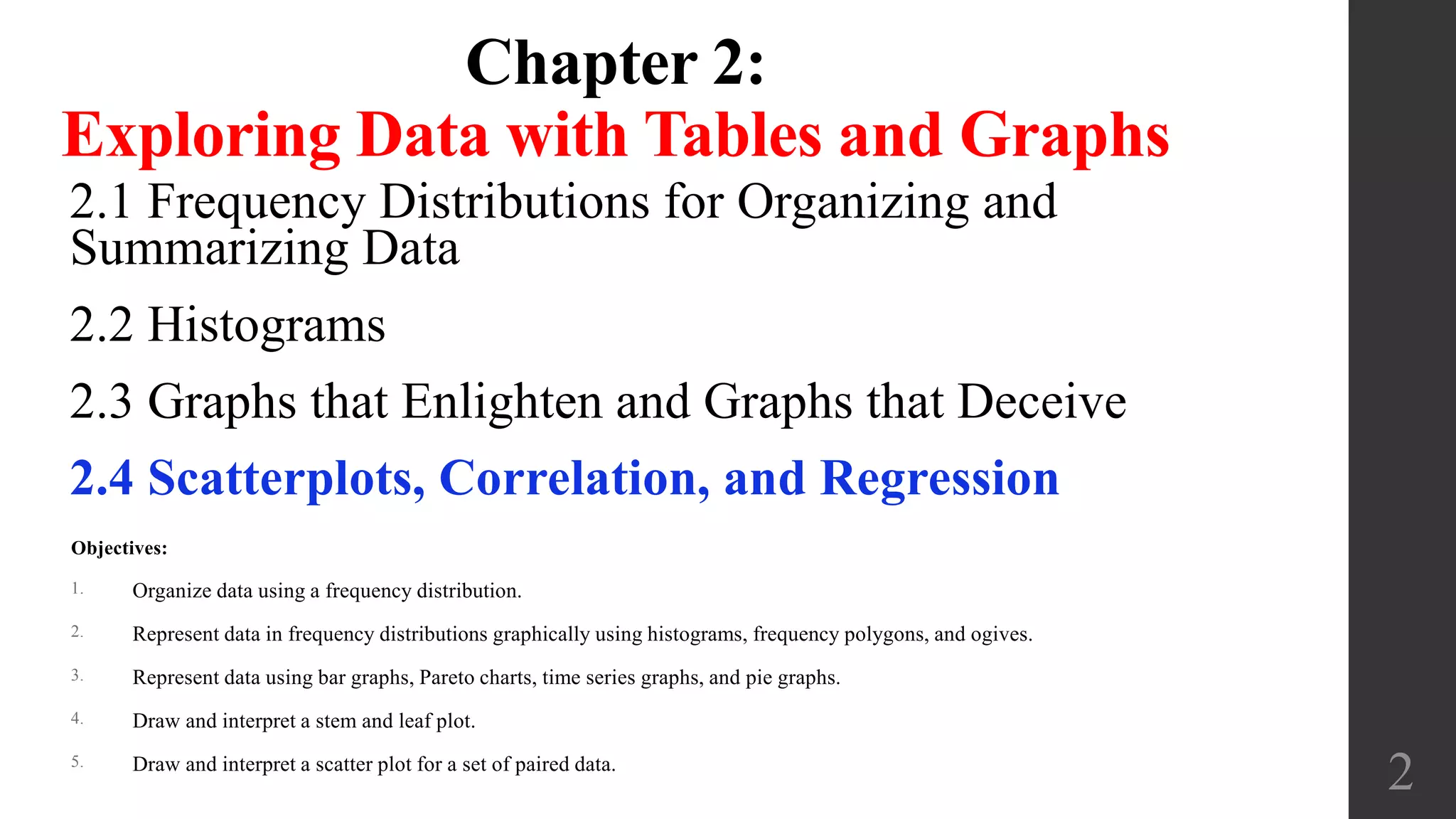 2.4 Scatterplots, correlation, and regression | PPTX