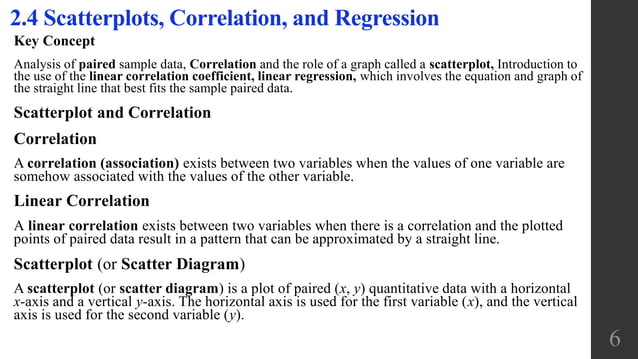 2.4 Scatterplots, correlation, and regression | PPTX | Physics | Science