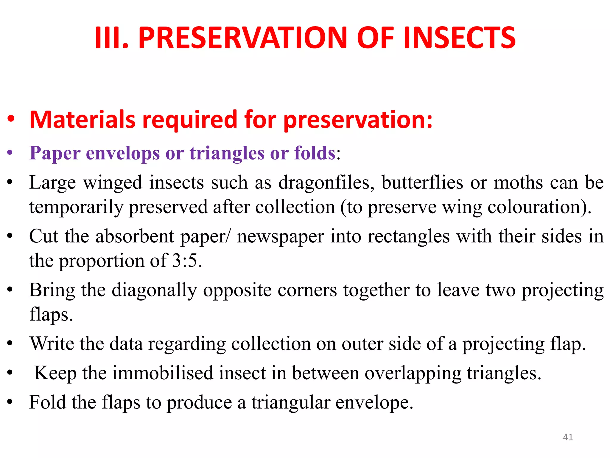 Methods of insect collection, preservation, display and storage by Dr ...