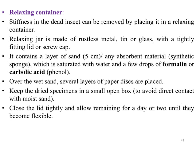 Methods of insect collection, preservation, display and storage by Dr ...