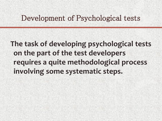 2. development of psychological tests s.lakshmanan psychologist | PPT