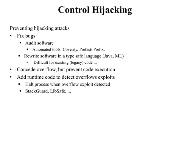 Control hijacking | PPTX