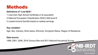 Constructing profiles of low skilled workers in NB | PPT