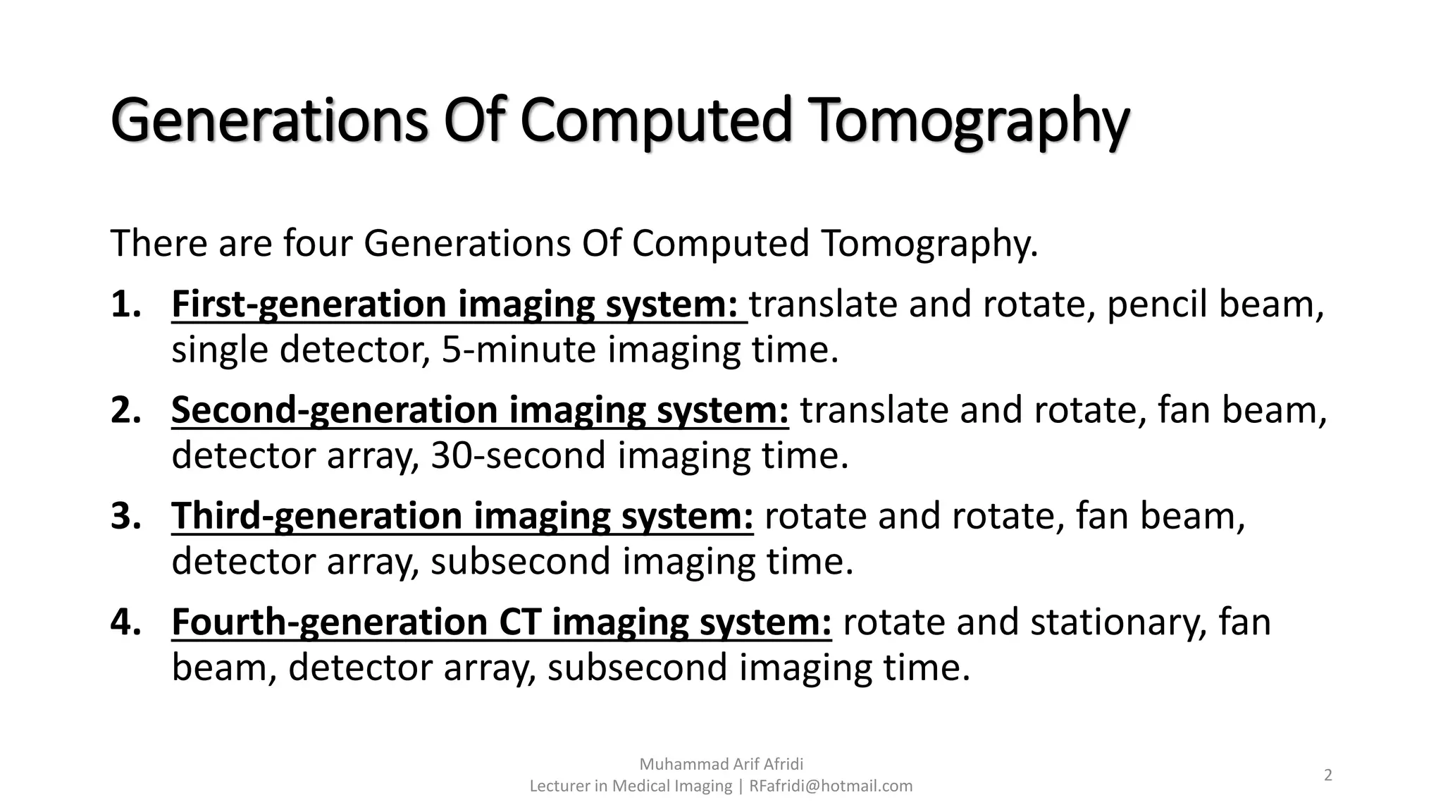 2. generations of computed tomography | PDF