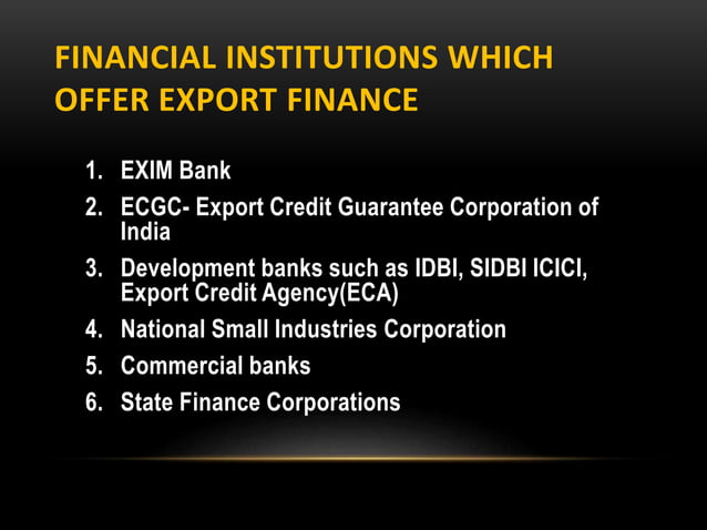 EXPORT FINANCE | PPTX
