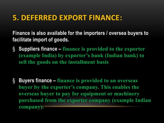 EXPORT FINANCE | PPTX